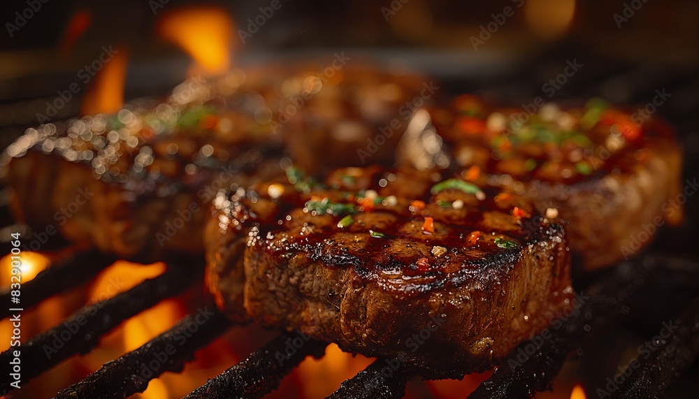 filé mignion grelhado assado bem passado e suculento churrasco na brasa ...