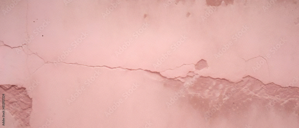 A painted old grunge with cracks and scratches, Stained blurry pink ...