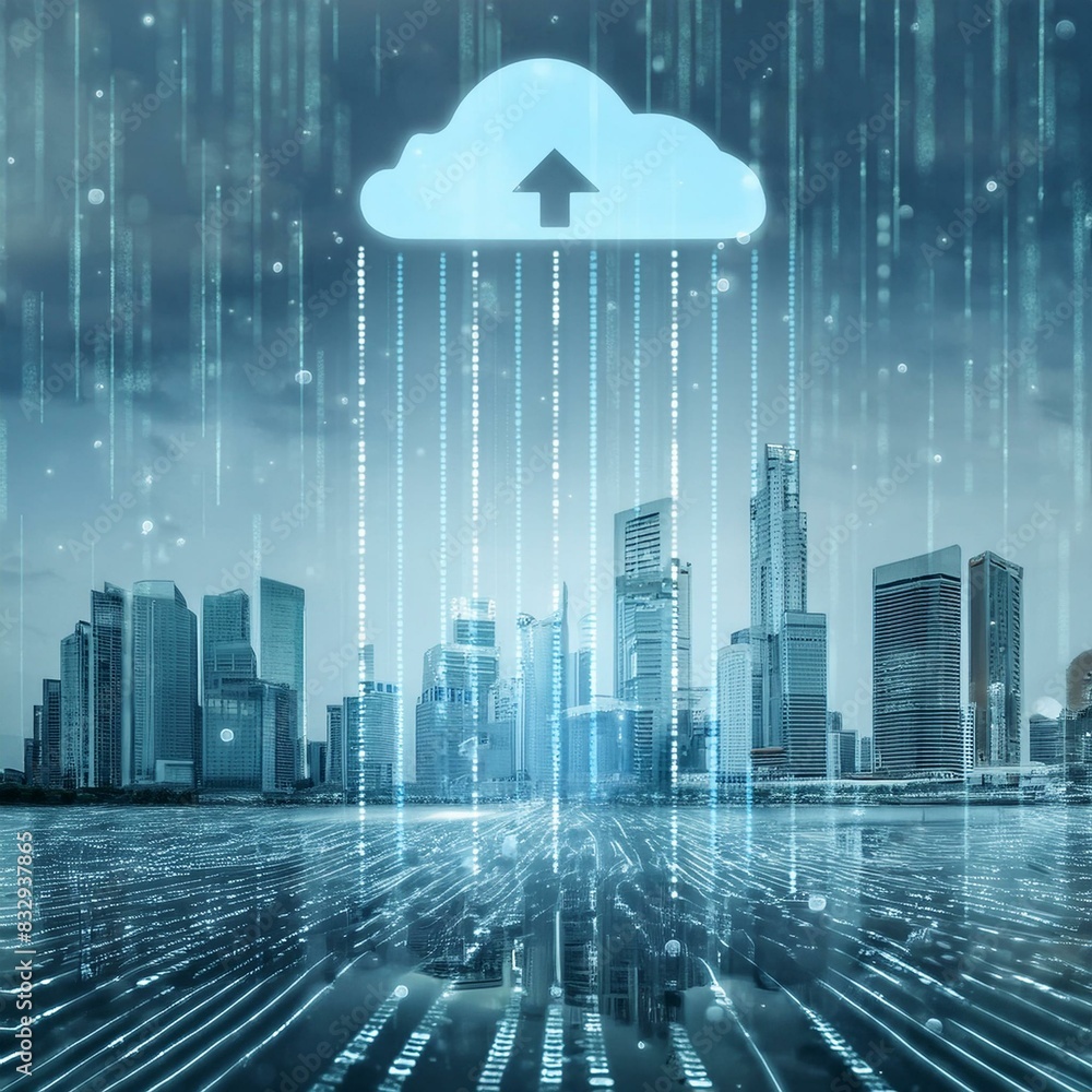 SAAS. Cloud technology, computing. Devices, digital storage in the data ...