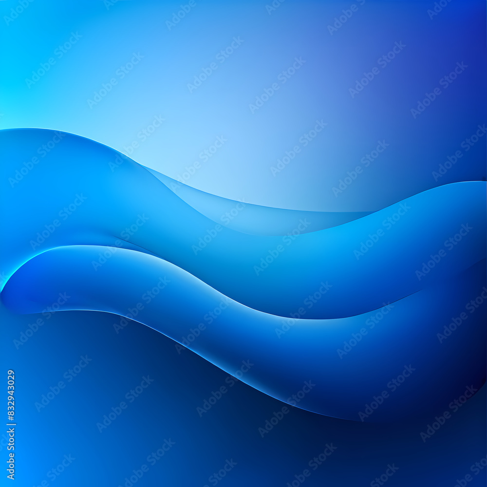 deep blue and light blue gradation background, wavy lines and ...