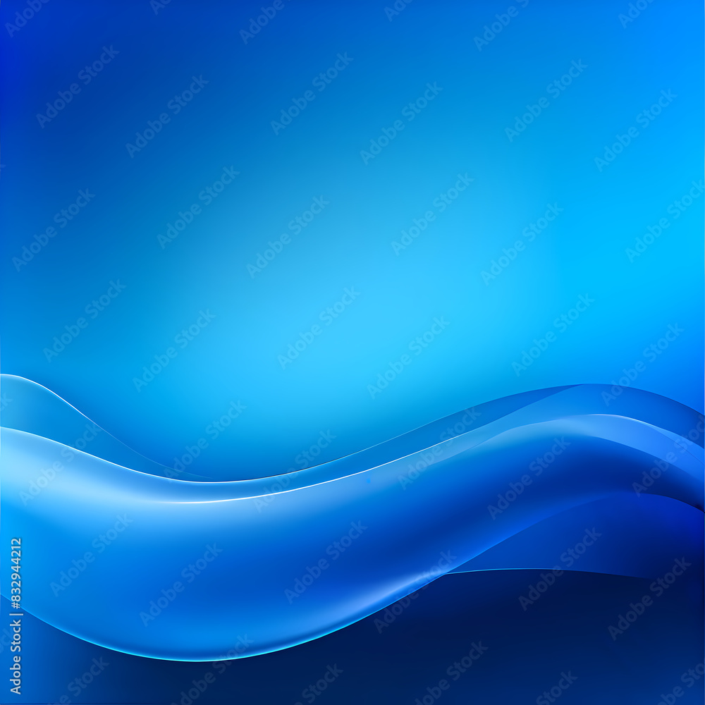 deep blue and light blue gradation background, wavy lines and ...