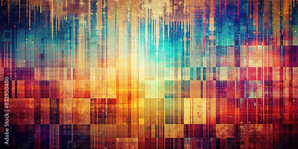Grunge texture transitions overlay background with abstract pixel noise ...