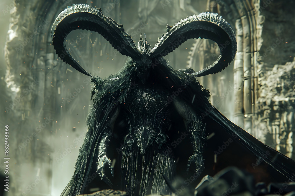 Towering Demonic Overlord Radiating Malevolent Aura of Power in ...