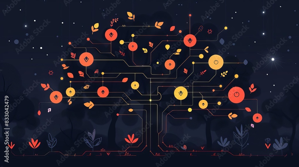 Version Control A branching tree or flowchart, symbolizing version ...