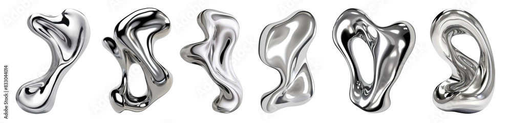 Chrome object png element set on transparent background Stock Photo ...