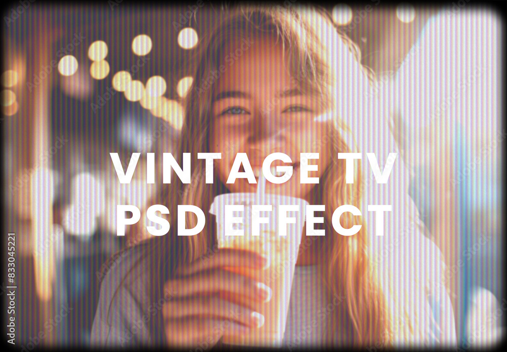 Vintage TV Effect With Generative AI Stock Template | Adobe Stock