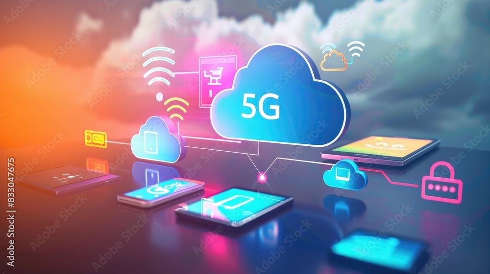 Advanced text 5G revolution, innovative data technologies that ...