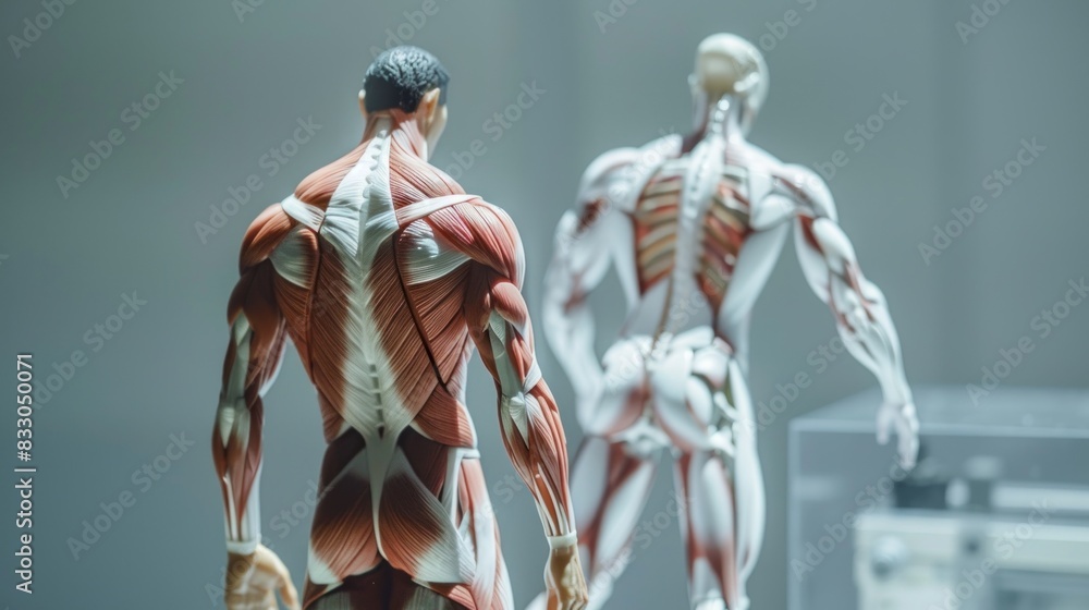 The sports science concept involves a muscle man posing for body ...