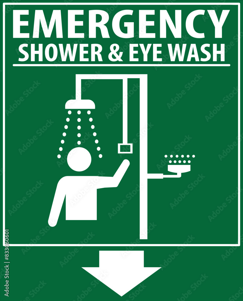 emergency shower and eye wash sign.eps Stock Vector | Adobe Stock