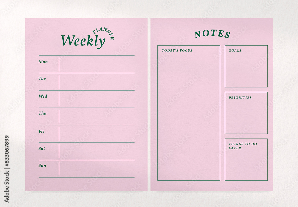 Minimal Cute Planner Template Stock Template Adobe Stock