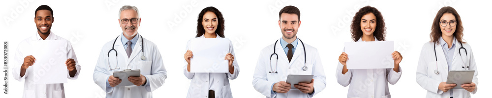 Doctor holding sign clipboard png on transparent background Stock Photo ...