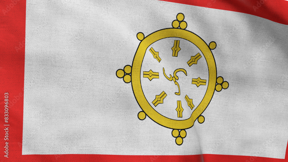 High detailed flag of Sikkim. National Sikkim flag. 3D illustration ...