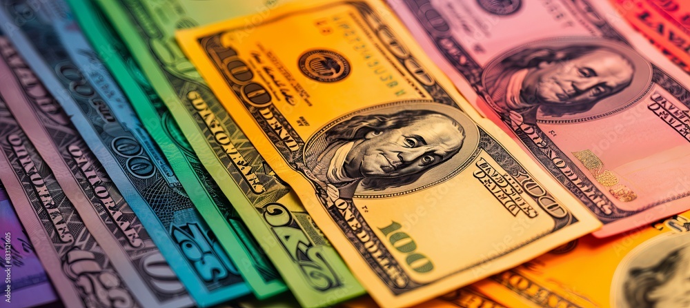 US dollar money. LGBT pride gender equality symbol. Generative AI ...