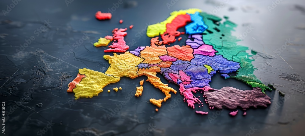 Colorful Europe map. LGBT pride gender equality symbol. Generative AI ...