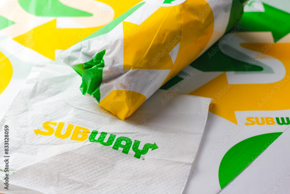 Bangkok, Thailand - January 19 2024 - Subway sandwich, Subway logo ...