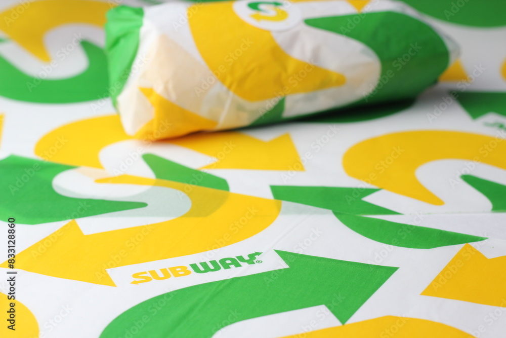 Bangkok, Thailand - January 19 2024 - Subway sandwich, Subway logo ...