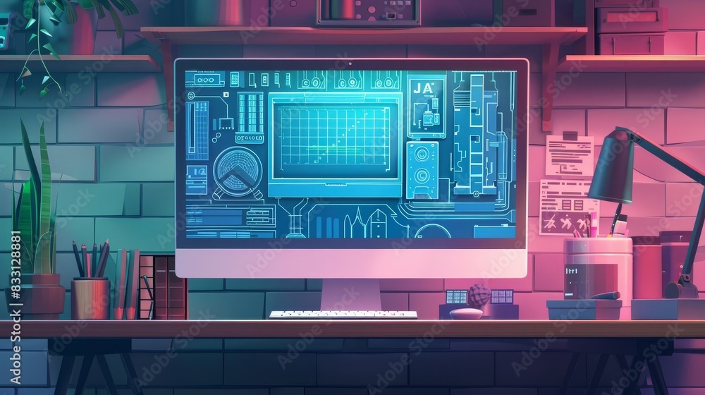 ComputerAided Design CAD A computer monitor with CAD software open ...