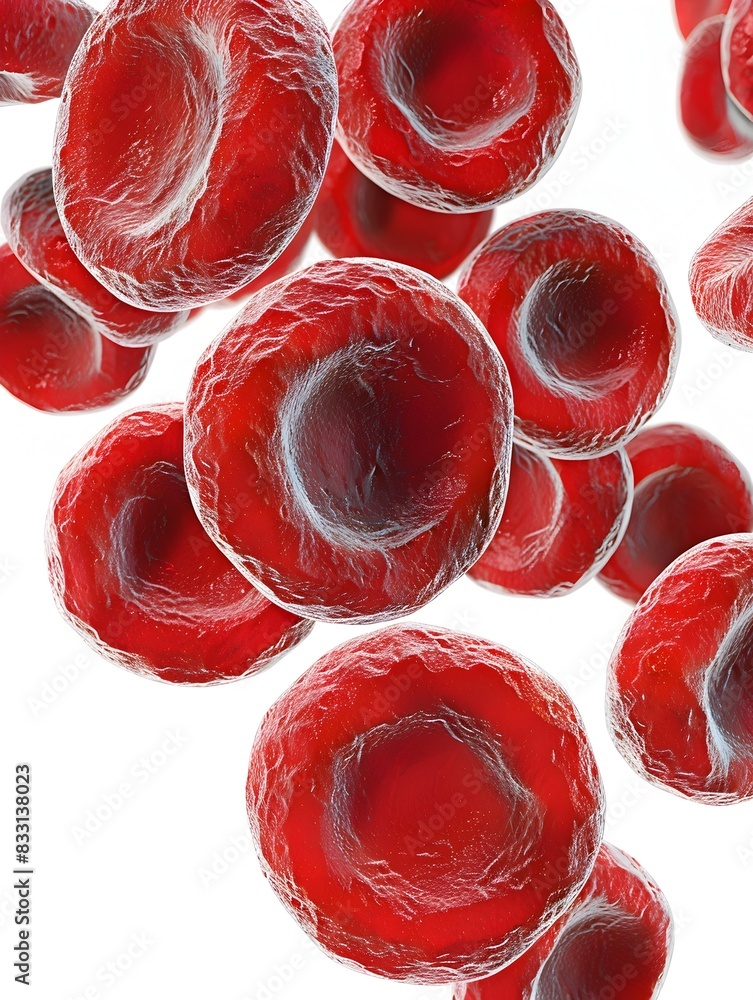 D Rendered Microscopic Perspective of Isolated Red Blood Cells Stock ...
