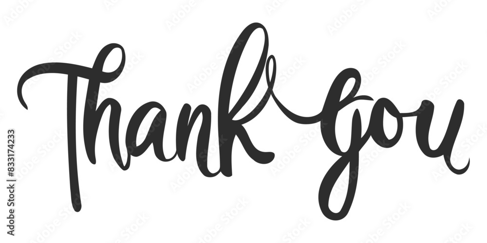 Thank you. Handwritten lettering phrases with modern design. Stock ...