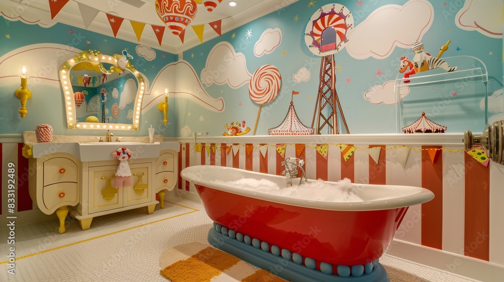 Foto de A playful bathroom design for kids inspired by a theme park ...