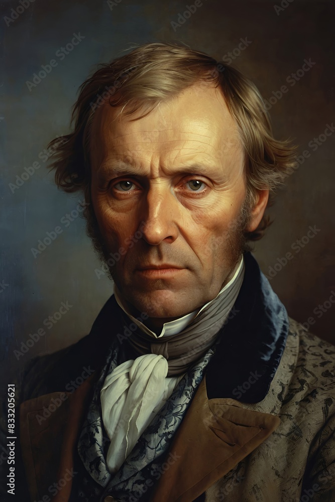 Portrait of Caspar David Friedrich (1774 - 1840). German painter ...