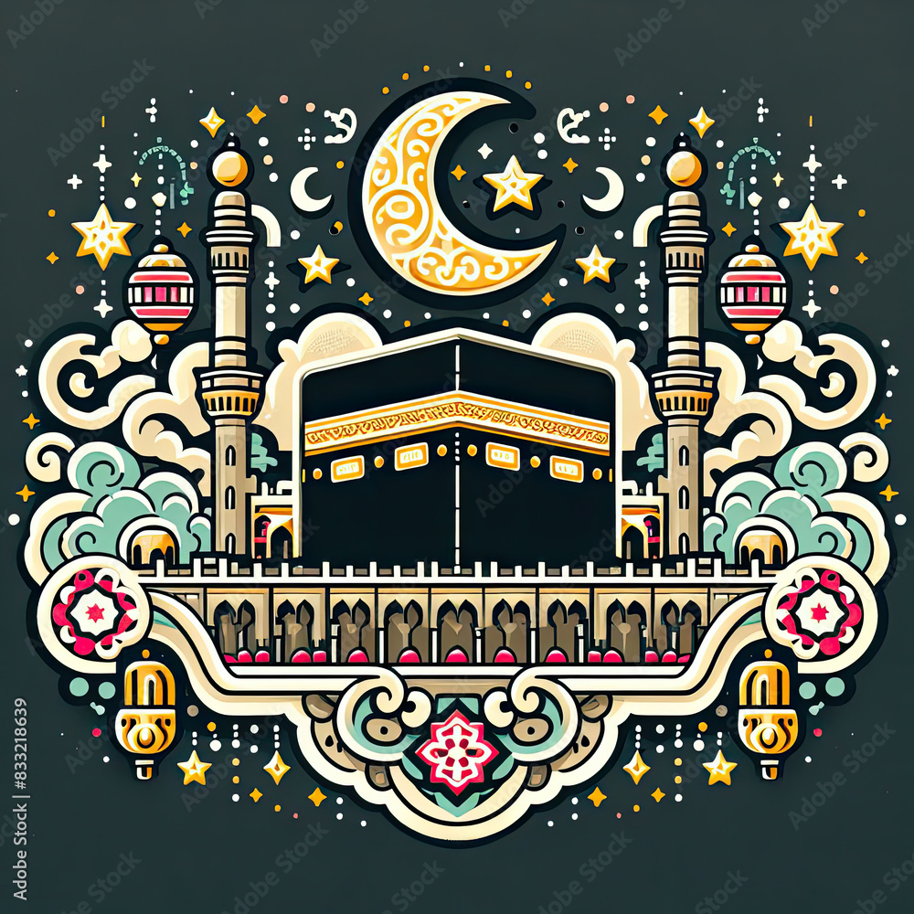 kaaba grand mosque mecca islamic symbol and logo representing spirit of ...