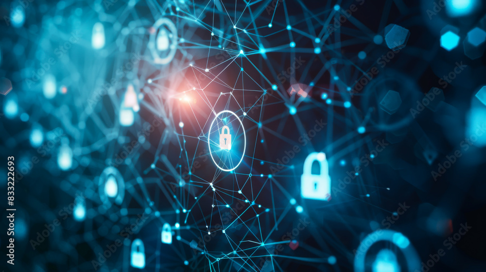 Abstract background of cyber security network and network attacks ...