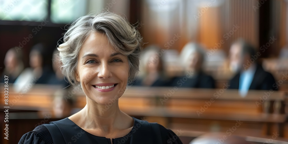 Portrait of a Smiling High Court Judge in a British Courtroom. Concept ...