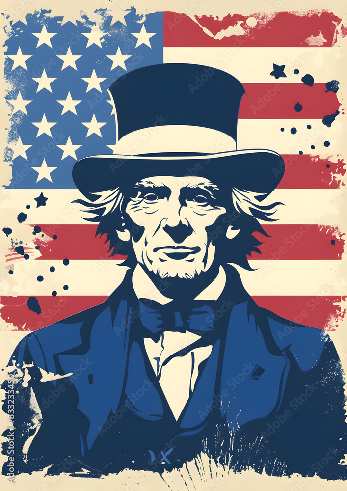 Uncle Sam Independence Day poster design for patriotic celebration ...