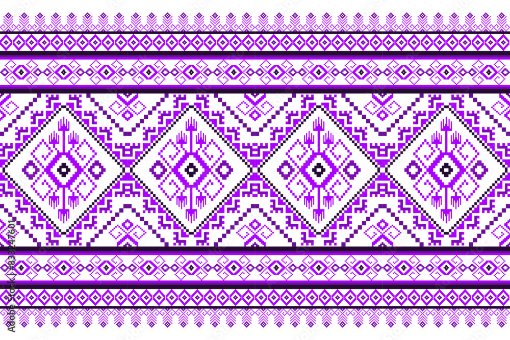 Designed with Ulos Ethnic Batak fabric pattern on a purple background ...