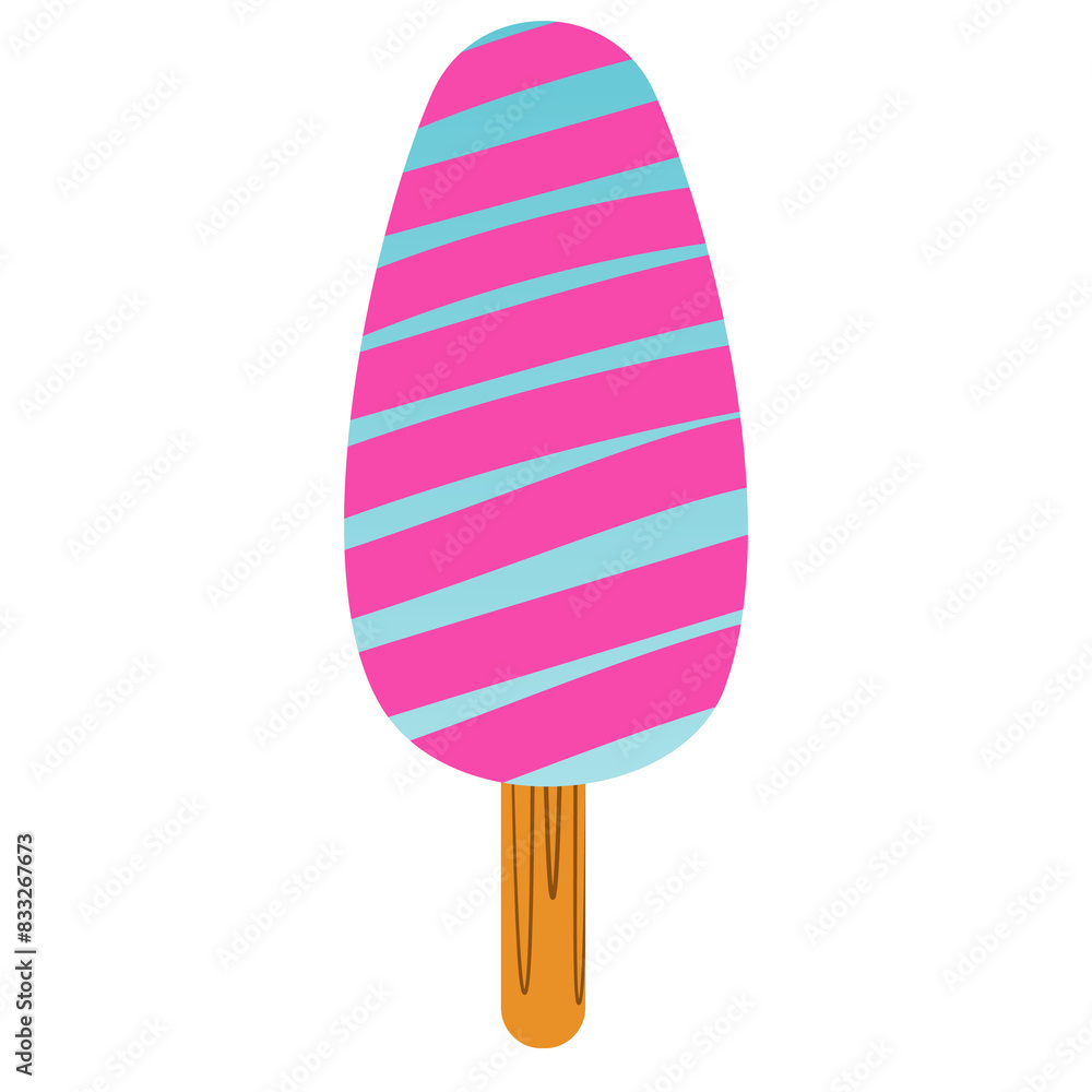 popsicle ice cream rounded oval shape with vanilla blue and twisted ...