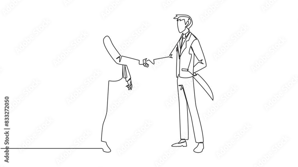 Self drawing animation of single continuous line drawing two ...