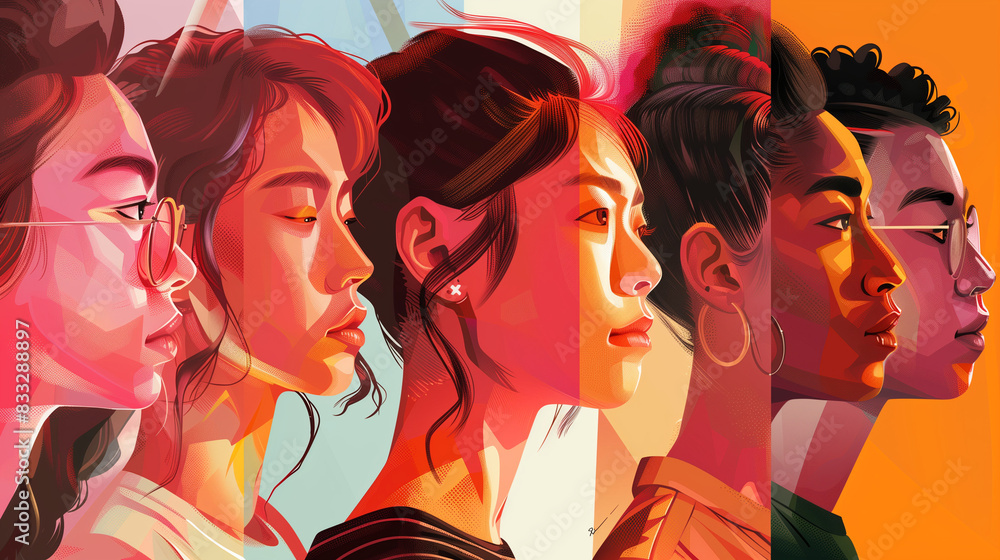 A portrait of diverse Asian and Pacific Islander women celebrated in ...