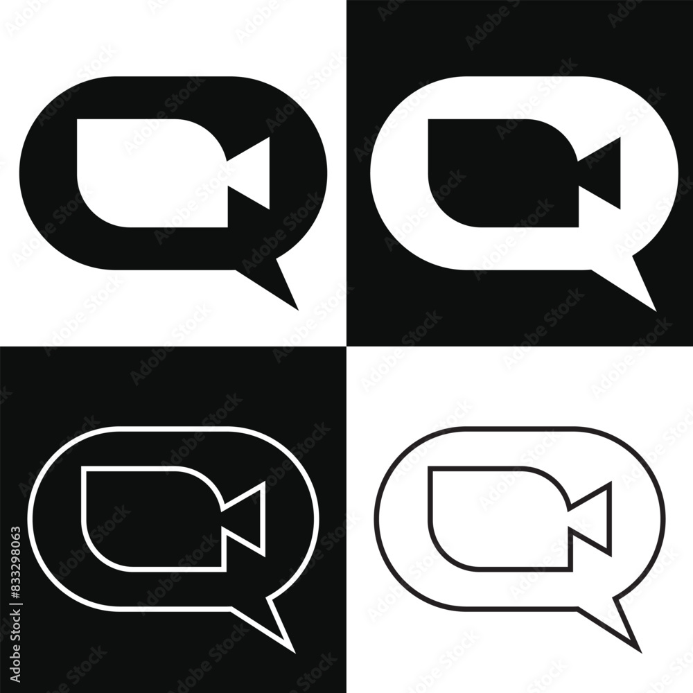 video camera icon for streaming , facetime icons video call symbol ...