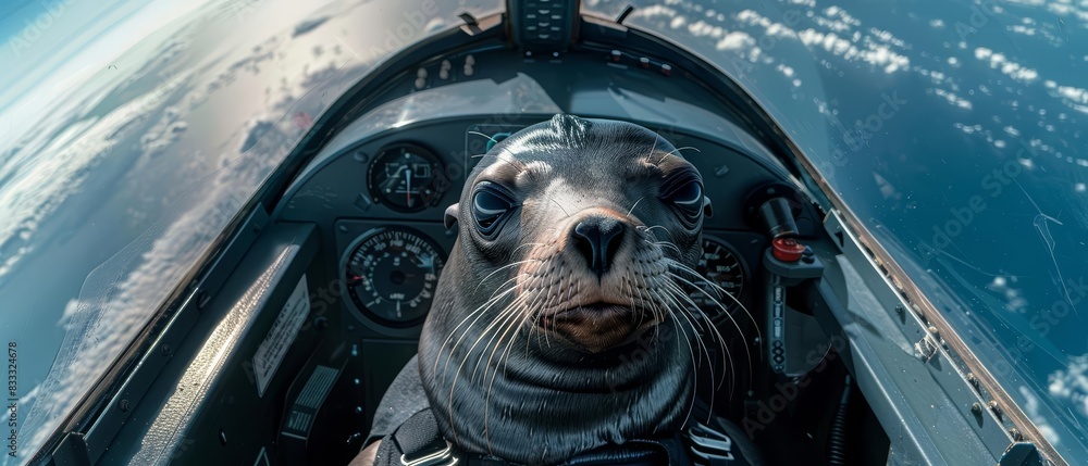 Amazing closeup charismatic of a sea lion in a sailors uniform ...