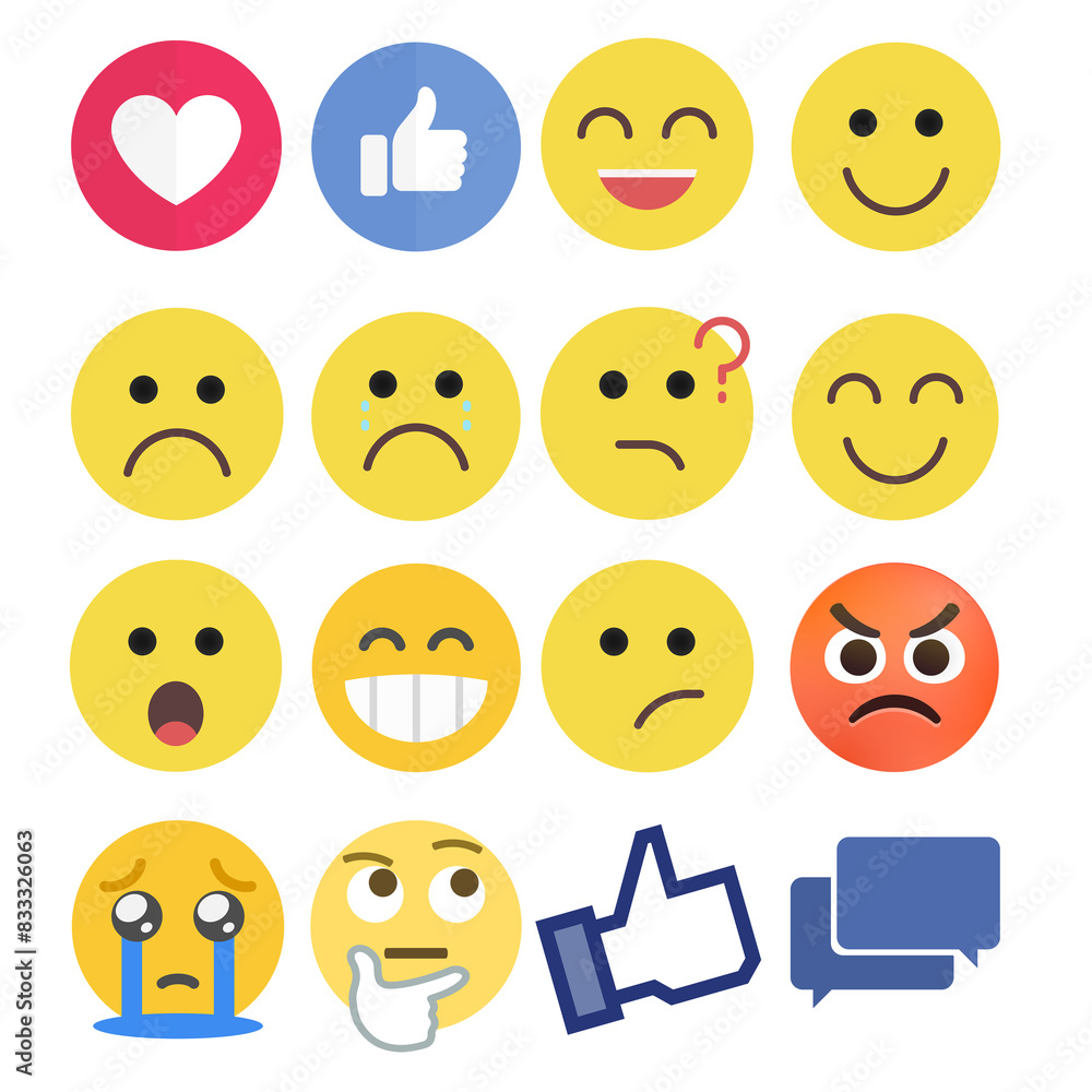 High-Quality Vector Graphics of Official Facebook Reaction Emojis ...