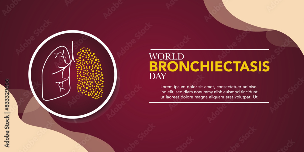World Bronchiectasis Day Square Vector Illustrations. Teal. Blue and ...