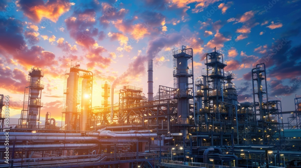 A factory with emission reduction technology installed, highlighting ...