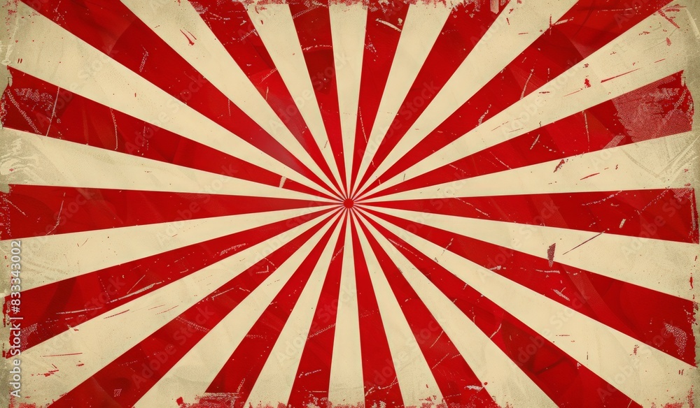 Red and cream retro circus background with sunburst rays vector ...