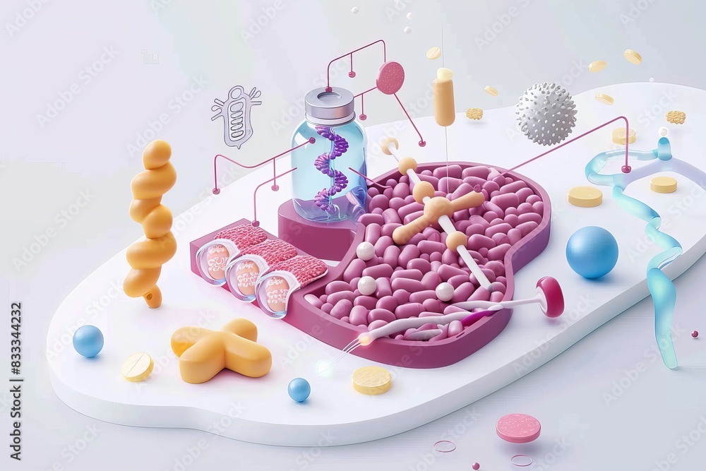 Medical diagram showing the process of insulin regulation and glucose ...
