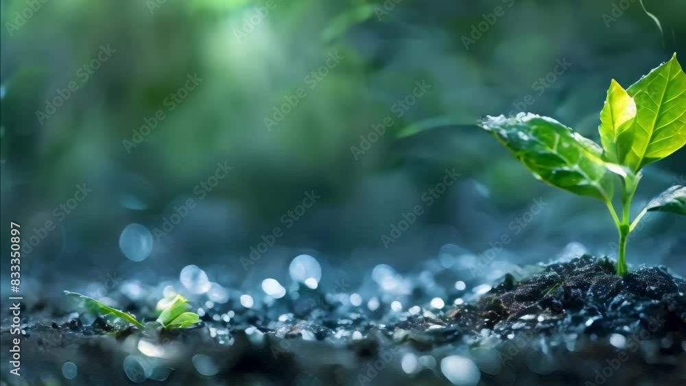 Nurturing a young sapling with care water and sunlight on Earth Day ...