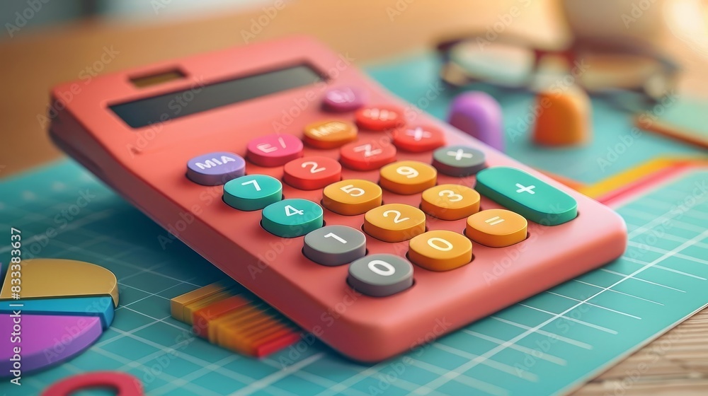 Financial Acumen Icons of a calculator and financial graphs ...