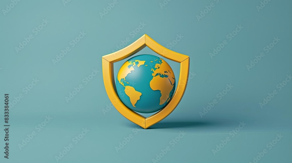 Risk Management An icon of a shield over a globe, symbolizing ...