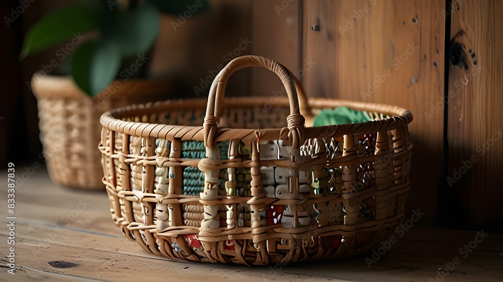 Handmade basket made from fresh branches of natural willow wood, Basket ...