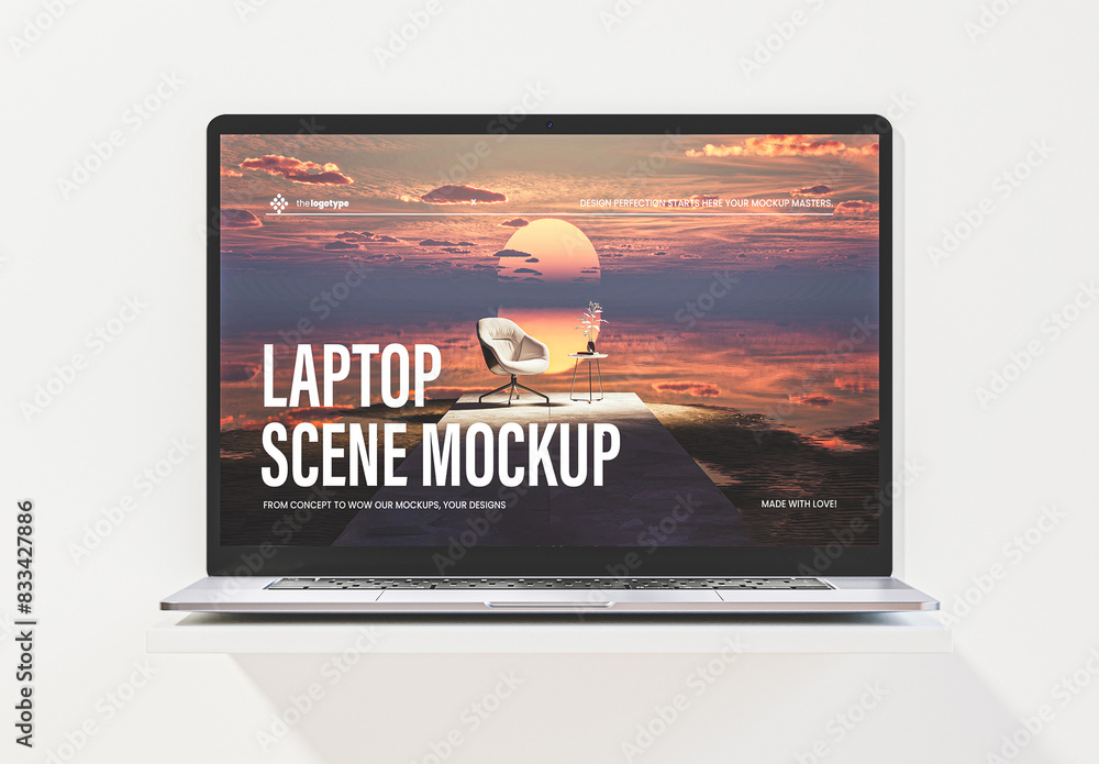 Front View Laptop Mockup Stock Template | Adobe Stock