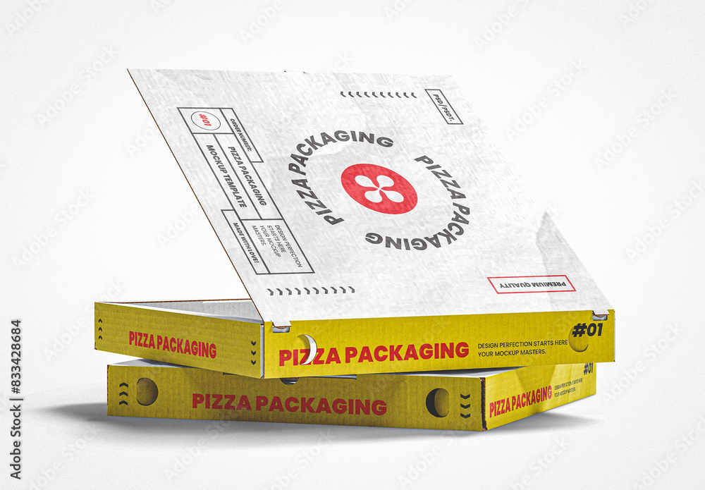 Pizza Box Set Mockup Stock Template | Adobe Stock