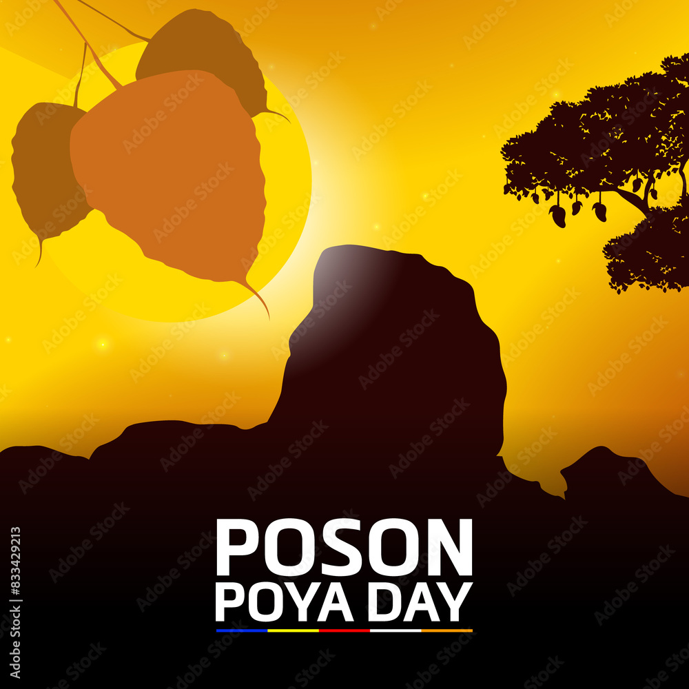 Poson Poya Day. Sri Lanka Poson Day. Mihinthale. EPS10 Stock ...