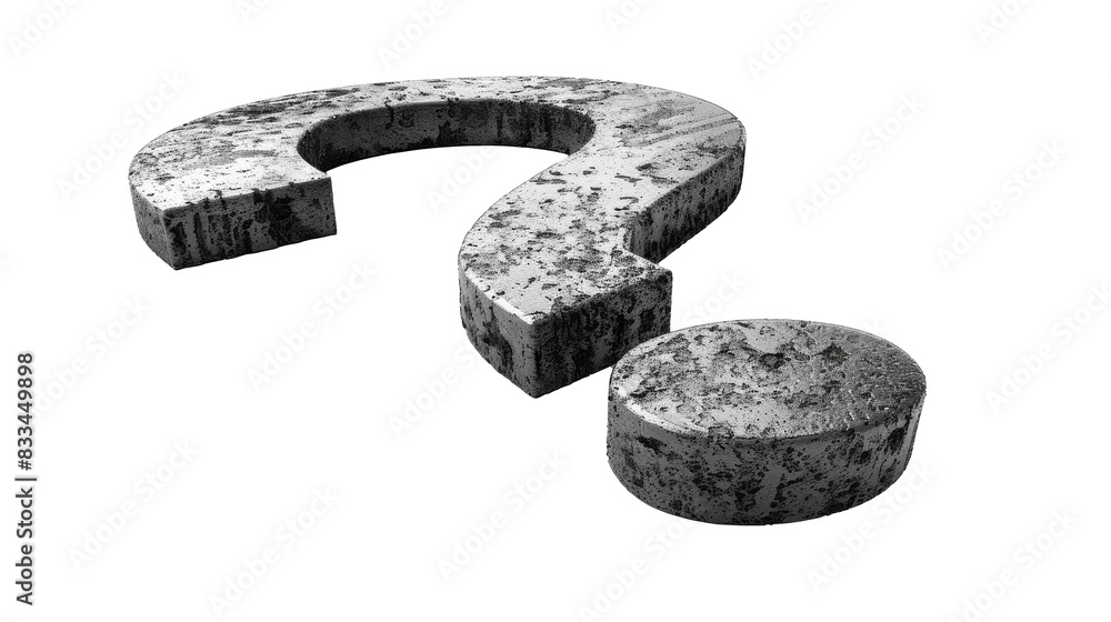 3D question mark symbol cut out on PNG transparent background Stock ...