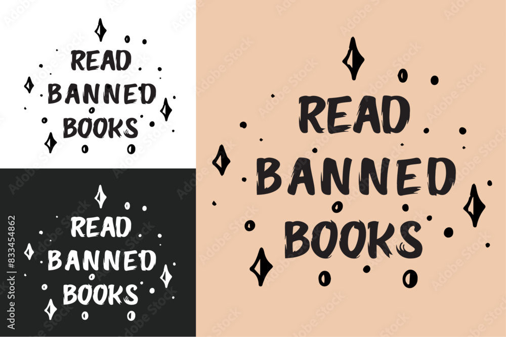 Read banned books lettering for t-shirt design and print vector. Text ...
