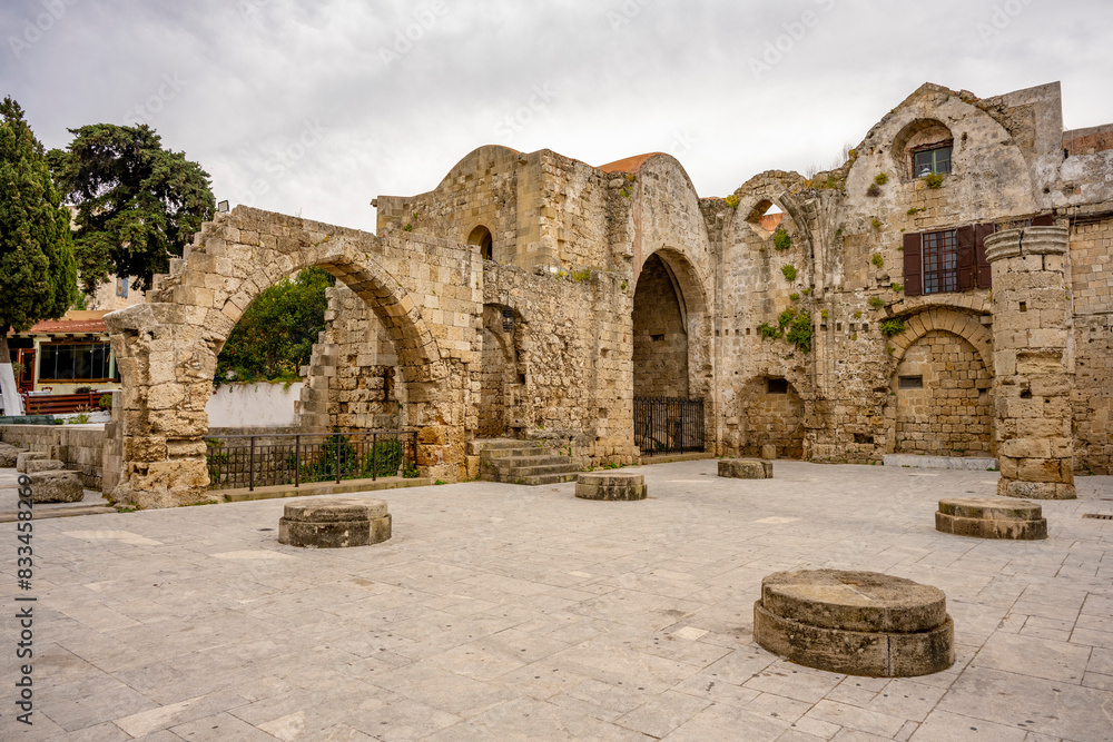 Rhodes Island, Greece, a symbol of Rhodes, of the famous Knights Grand ...